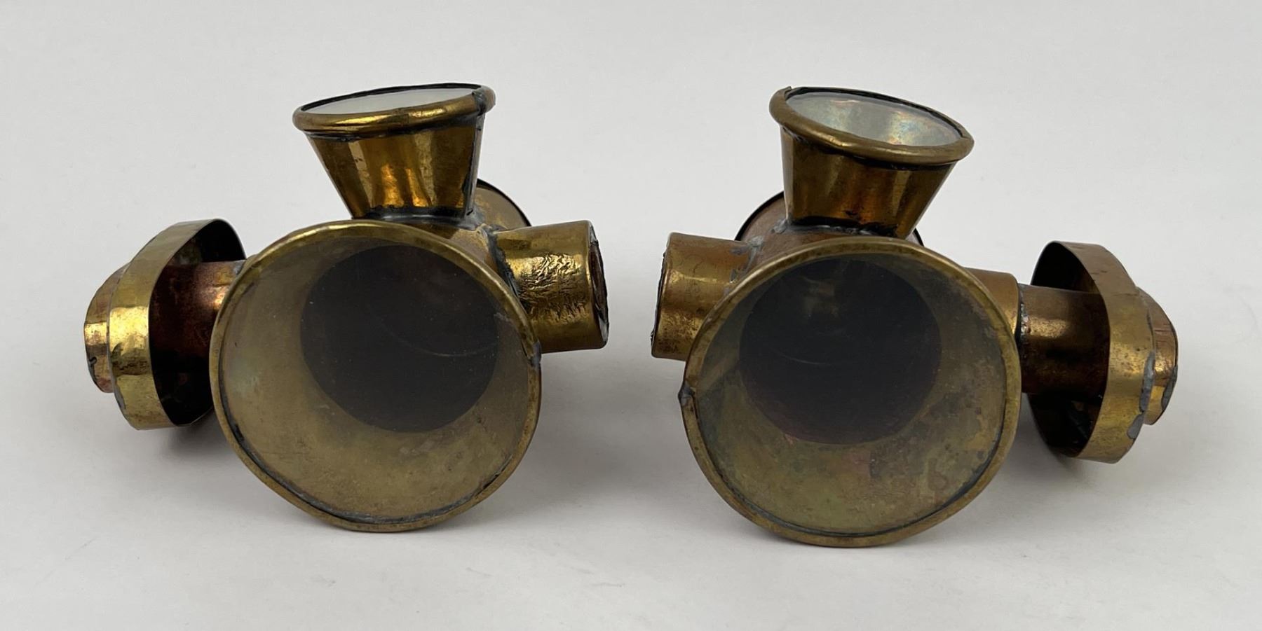 Pair of Antique Brass Buggy Automobile Lanterns