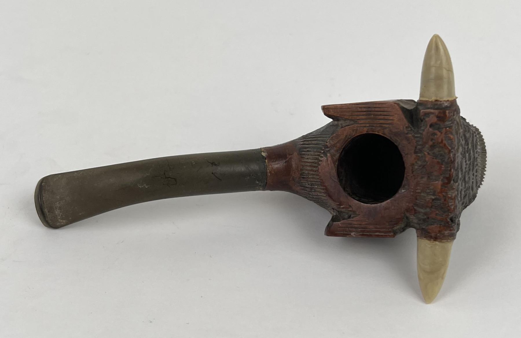 Buffalo Steer Head Smoking Pipe