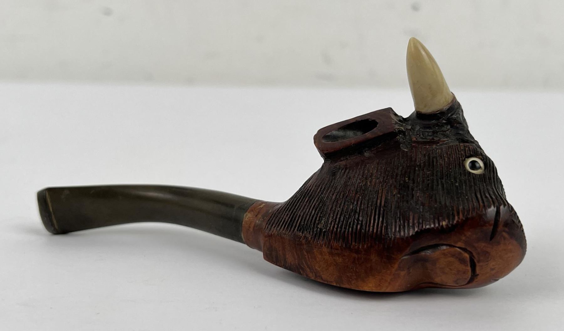 Buffalo Steer Head Smoking Pipe