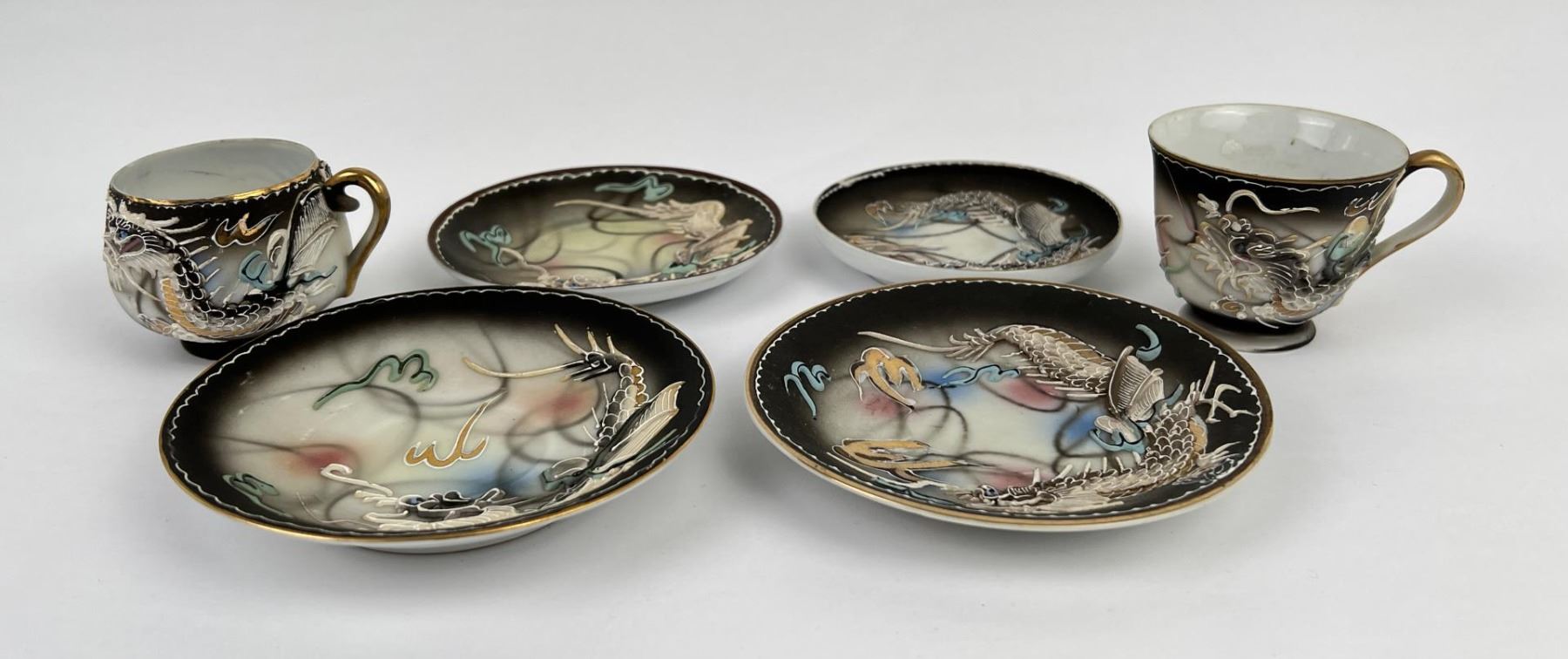 Lithophane Japanese Dragon Tea Set