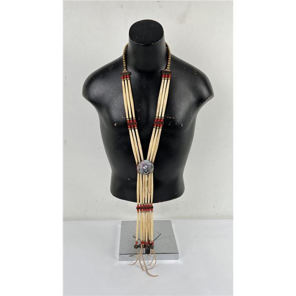 Native American Indian Bone Hair Pipe Necklace