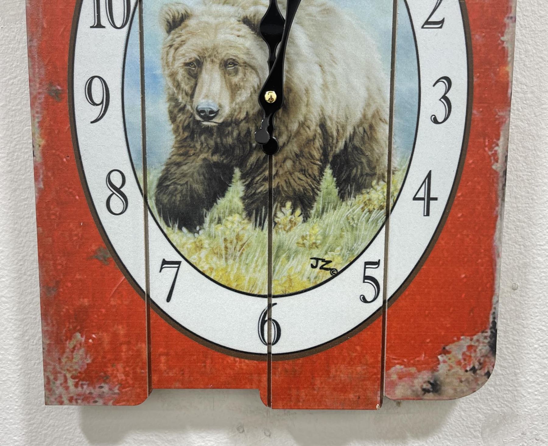 Wood Bear Wall Clock