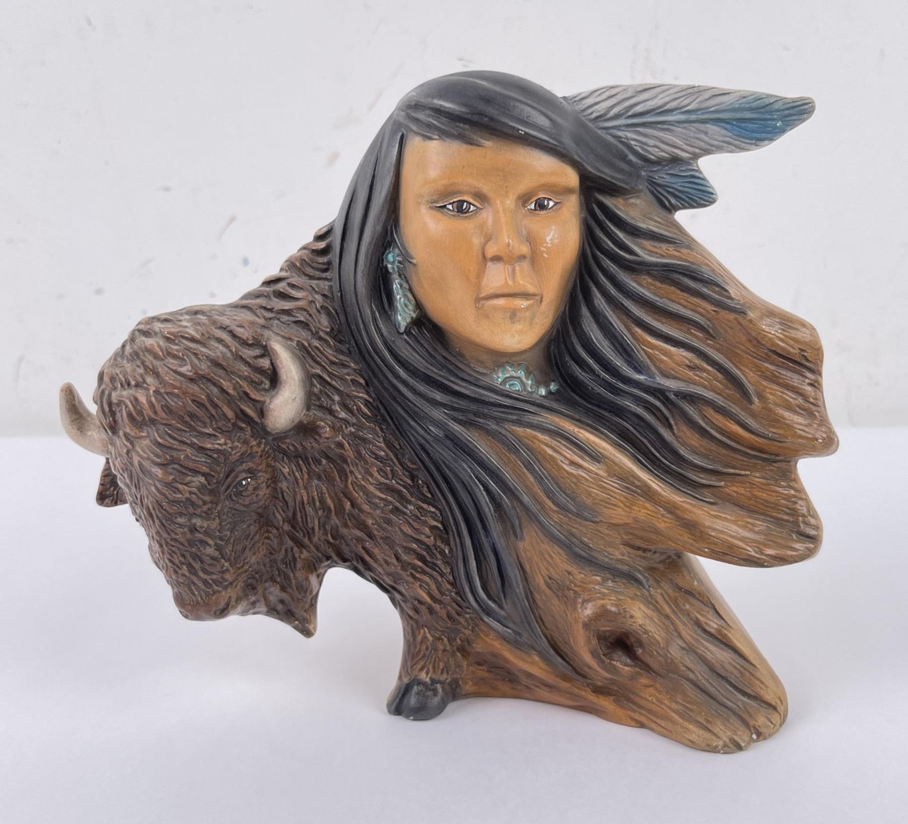 Buffalo Dreamer Native American Indian Sculpture