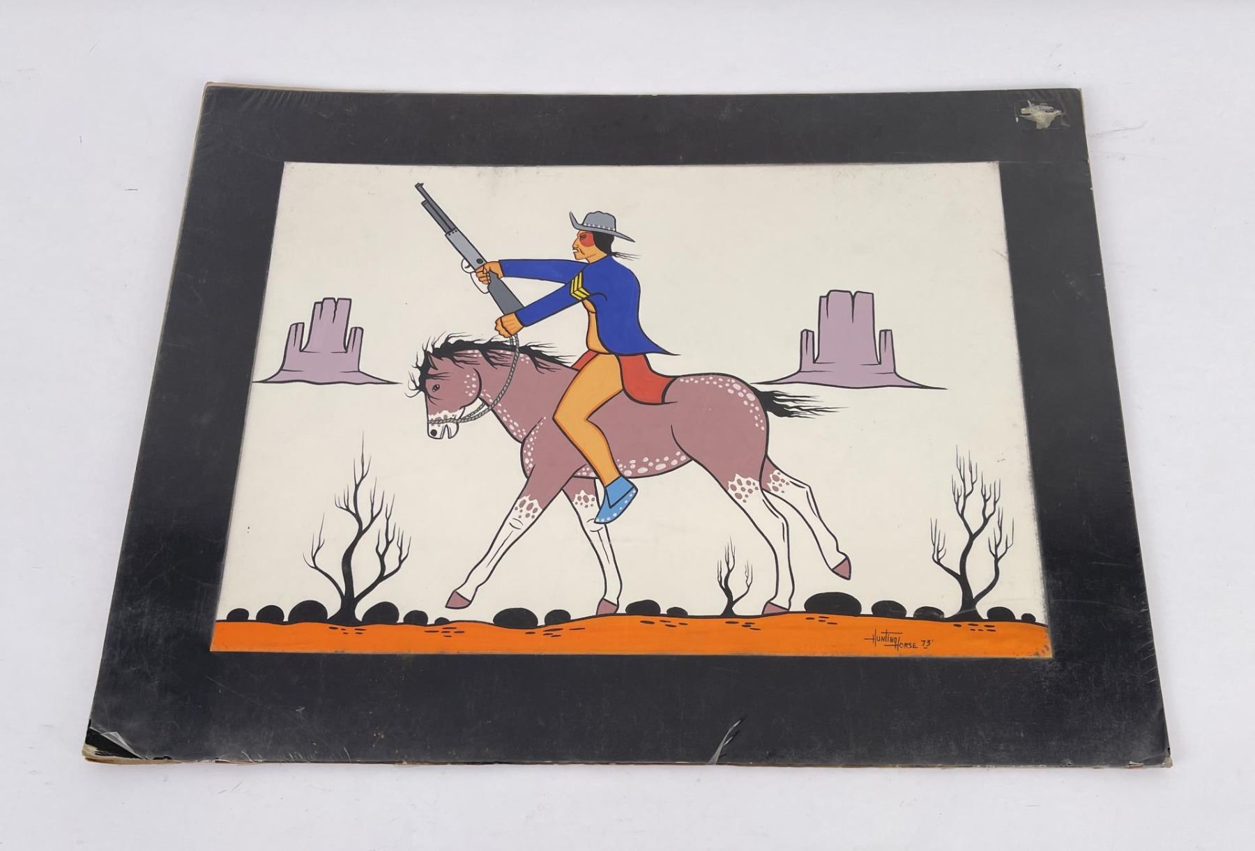 Ray Lee (Raymond) Darby Hunting Horse Gouache