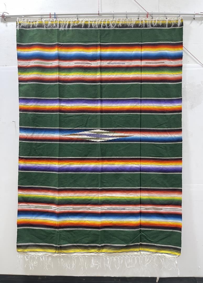 Antique Mexican Wool Serape Saltillo Blanket