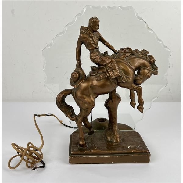 Antique Cowboy Bucking Bronco Lamp