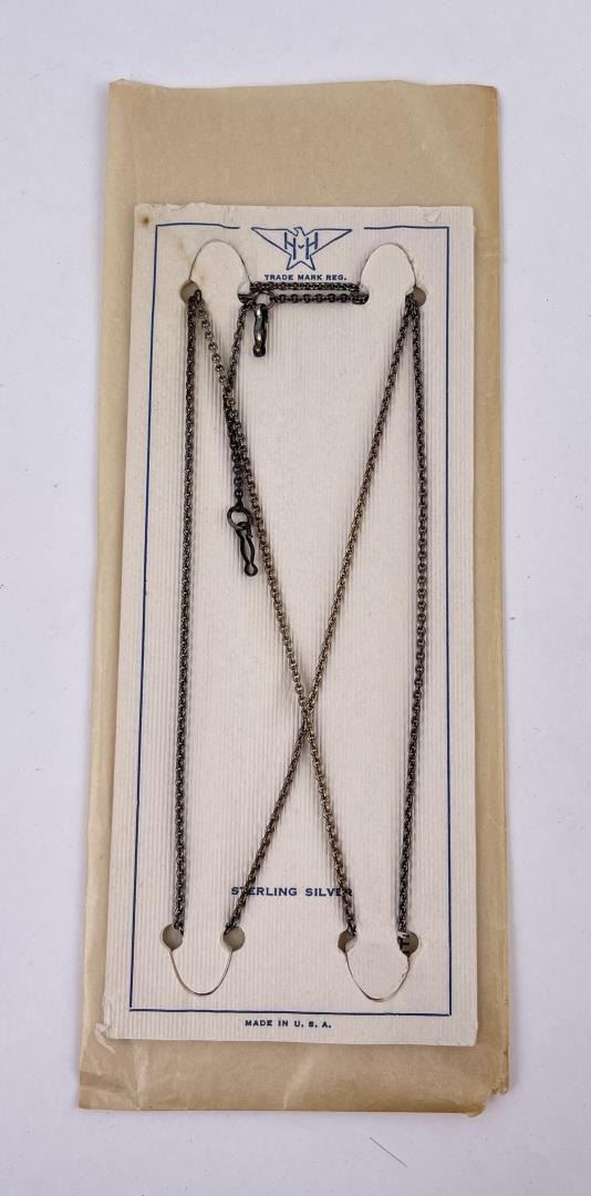 WW2 Sterling Silver Dog Tag Chain