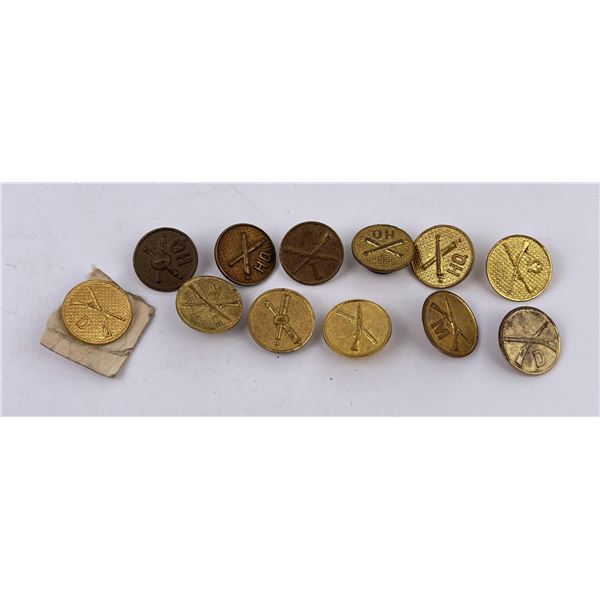 Lot of 10 Post WW1 Gilt Collar Discs