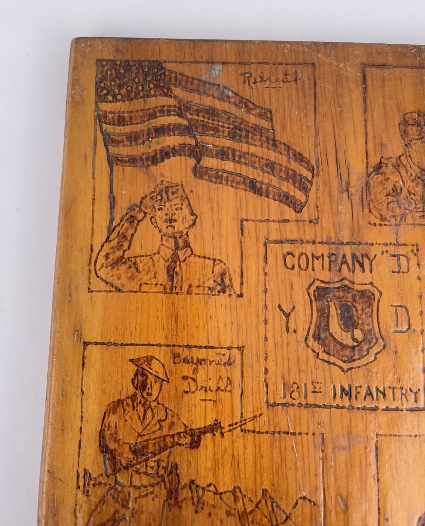 WW1 Company D 26th Division Yankee Wooden Hanging