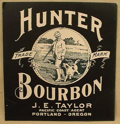 PRE-PROHIBITION HUNTER BOURBON WHISKEY LABEL - POR