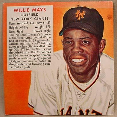 1953 REDMAN TOBACCO BASEBALL CARD - WILLIE MAYS