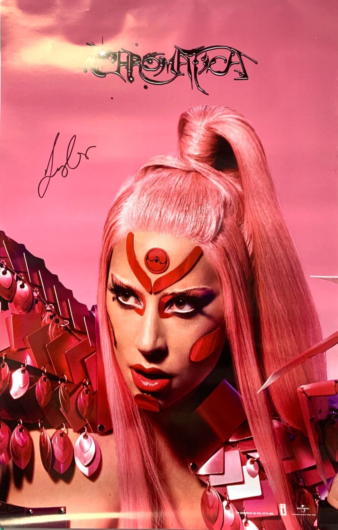 Autographed Lady Gaga Chromatica PROMO Official Poster
