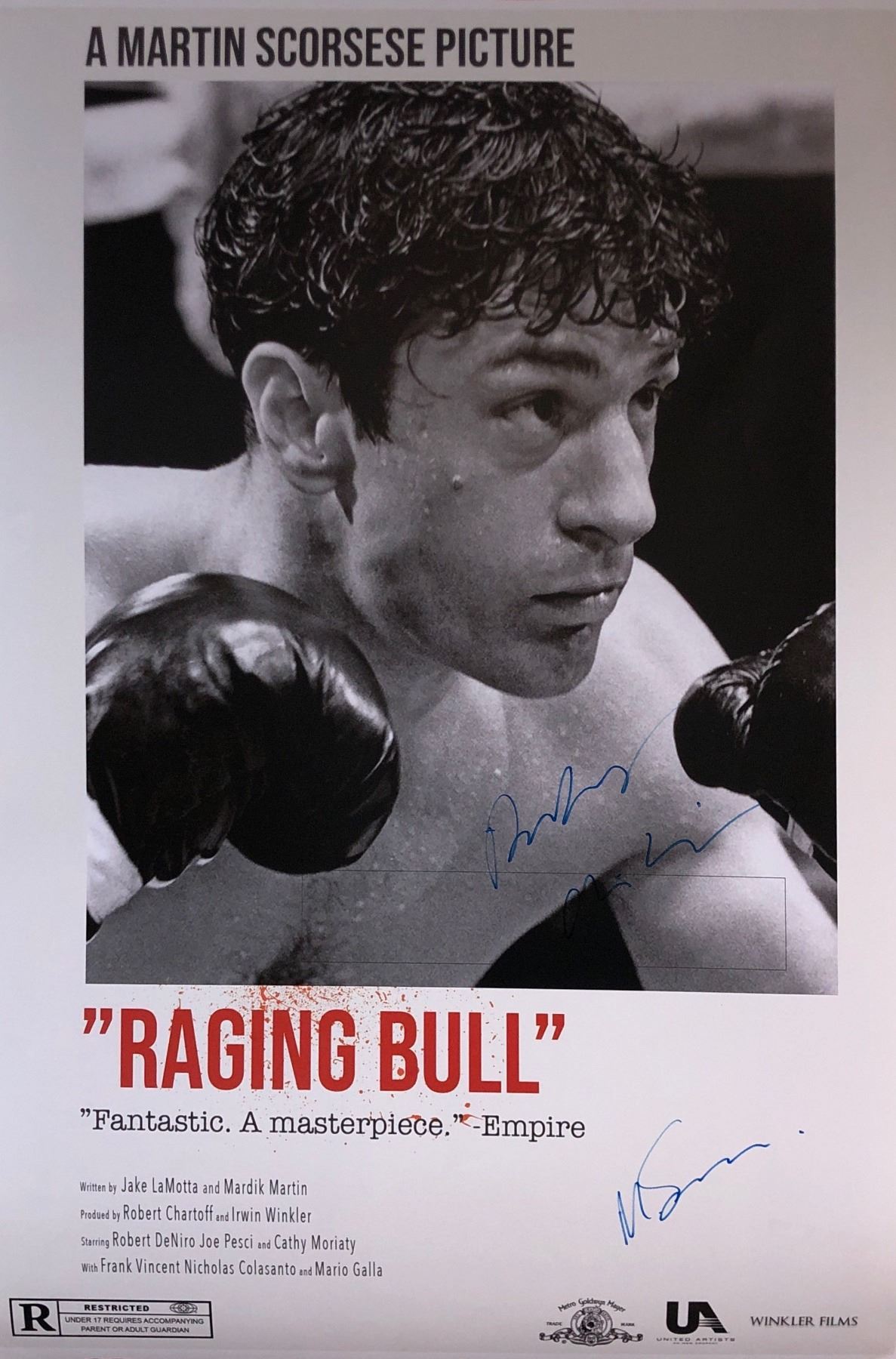 Raging Bull Martin Scorsese Autographed Poster
