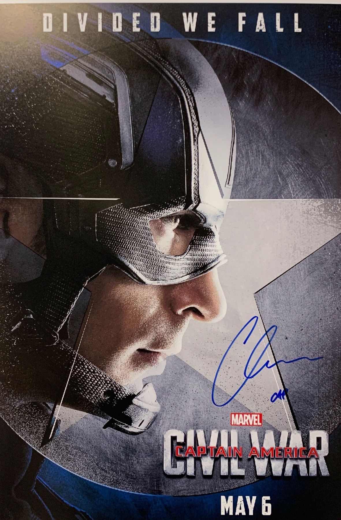 Chris Evans Autographed Avengers Poster