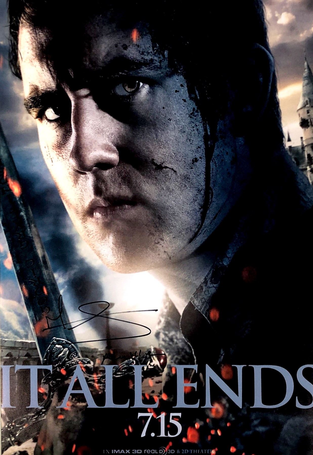 Harry Potter Matthew Lewis Autographed Poster