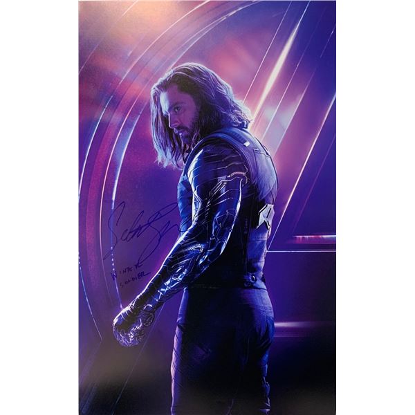 Autographed Avengers Endgame Sebastian Stan Poster