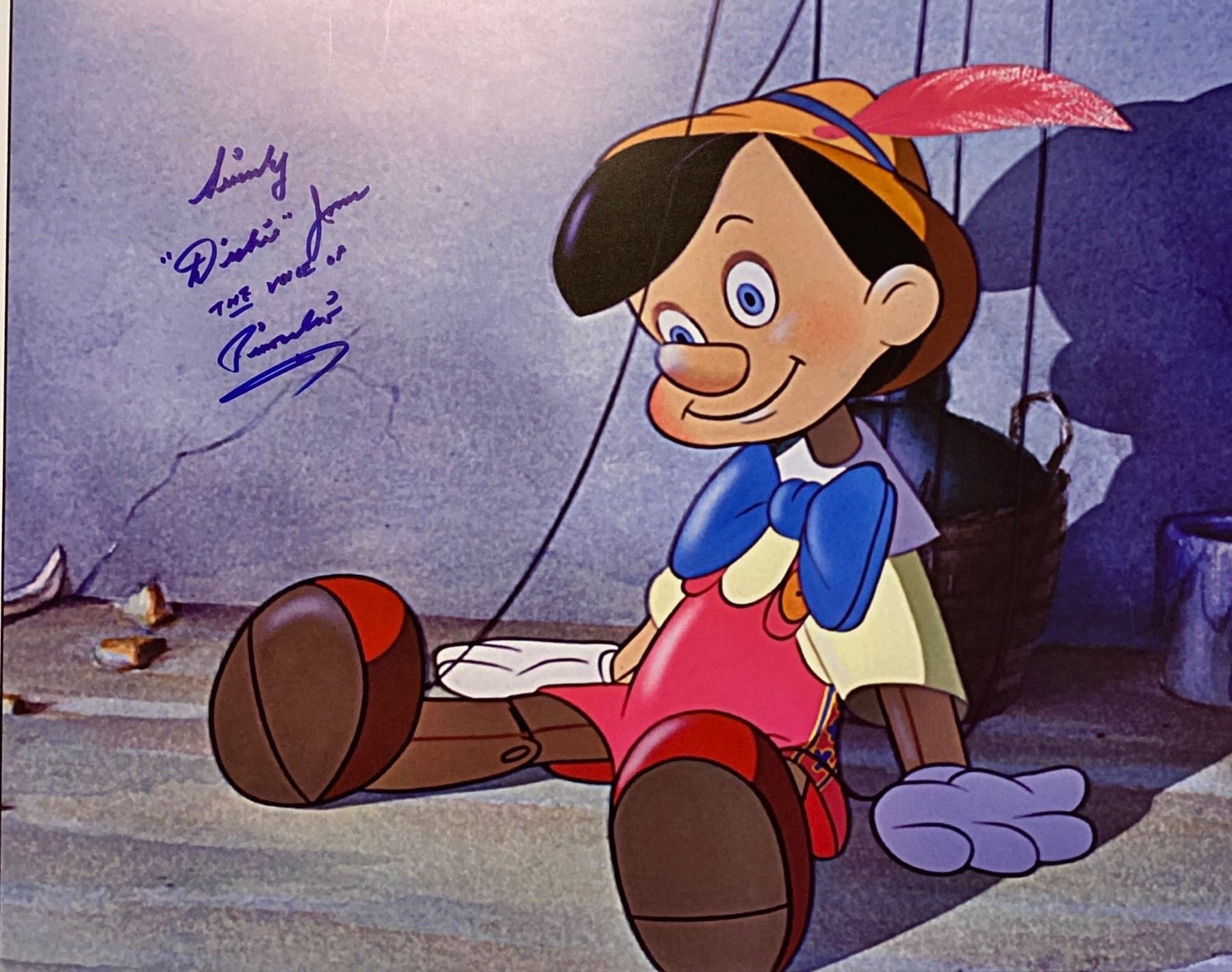 Autographed Pinocchio Dickie Jones Poster