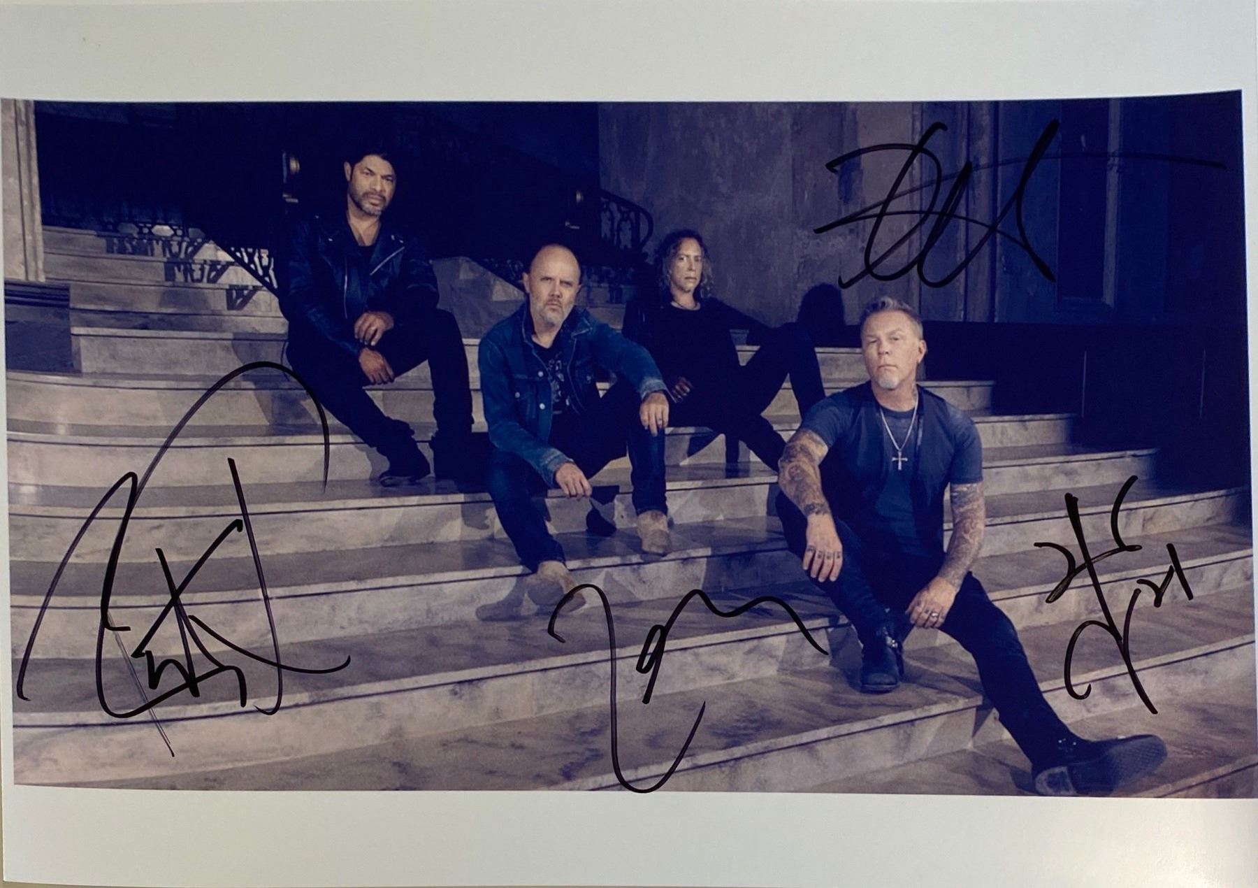 Autograph Signed METALLICA Photo