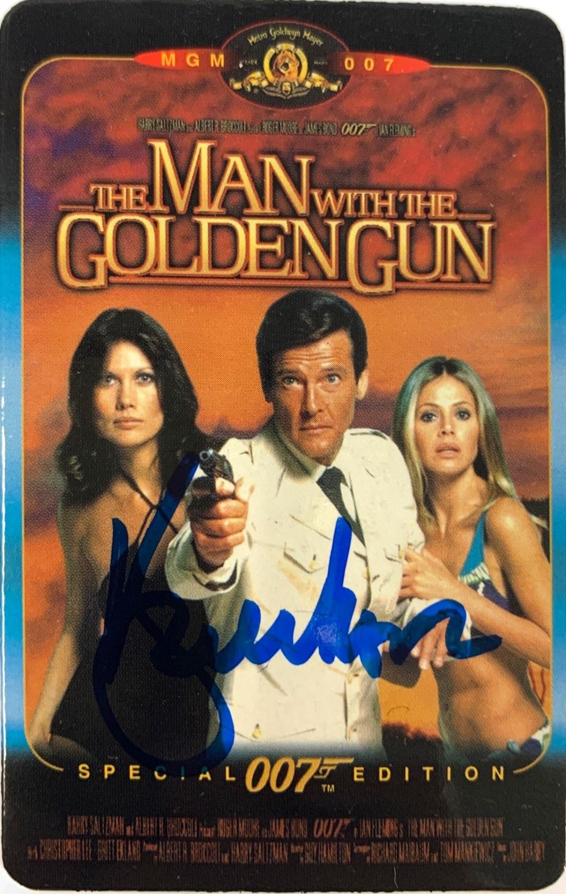 Autograph James Bond 007 Roger Moore Playing Card
