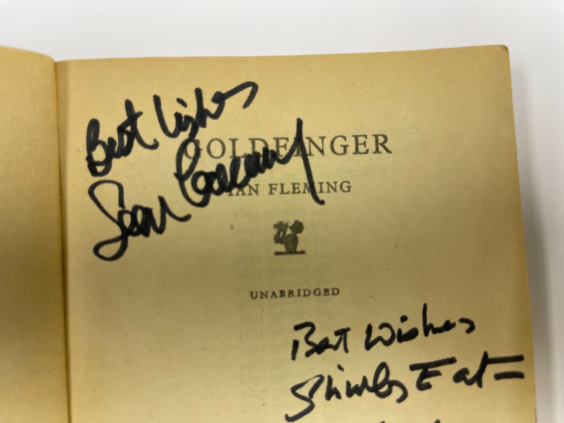 Autograph Signed Sean Connery Vintage James Bond Goldfinger Novel