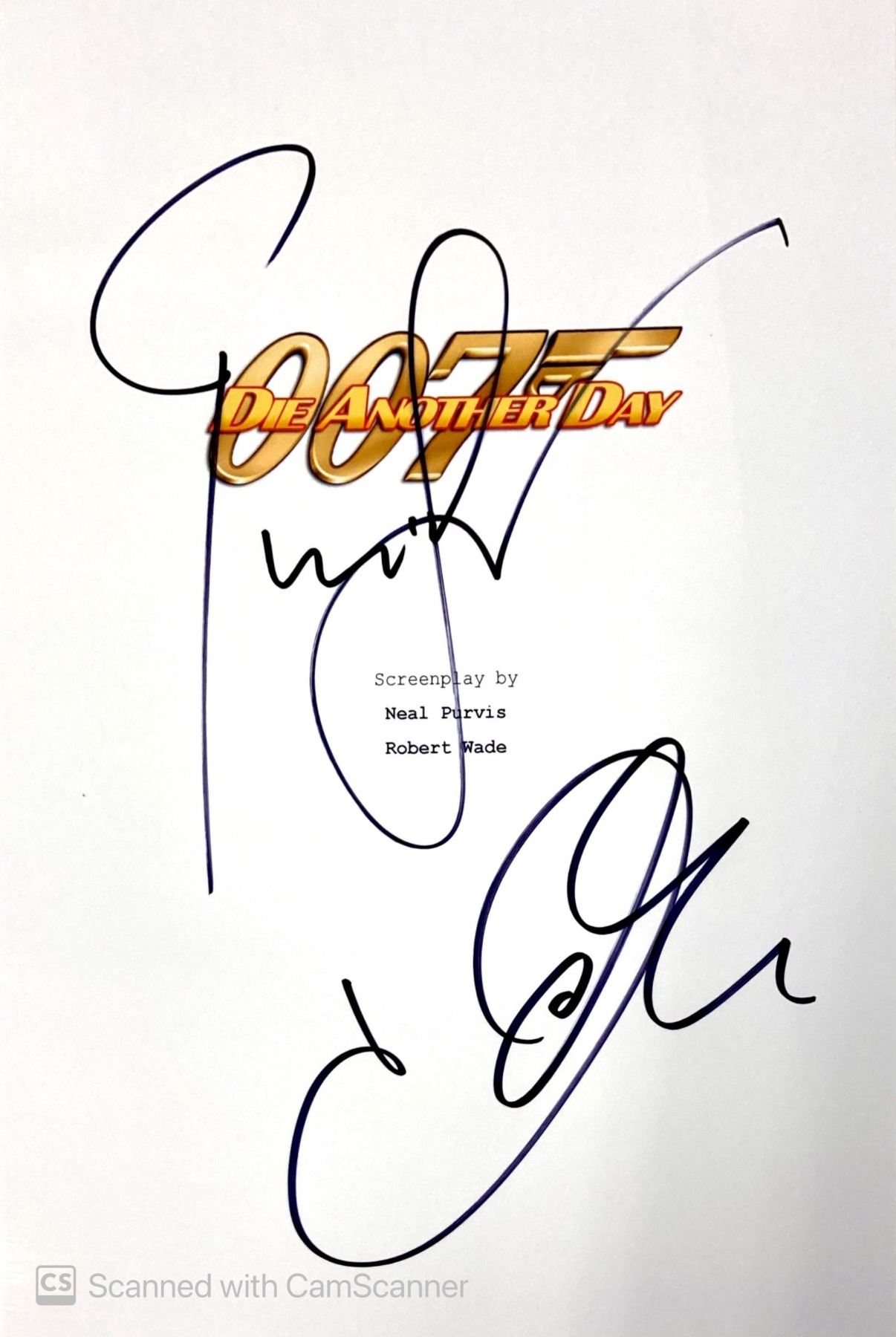 Autograph Signed Script Cover James Bond Die Another Day
