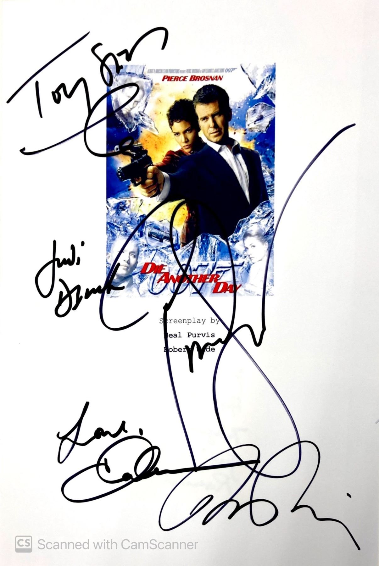 Autograph Signed Script Cover James Bond Die Another Day