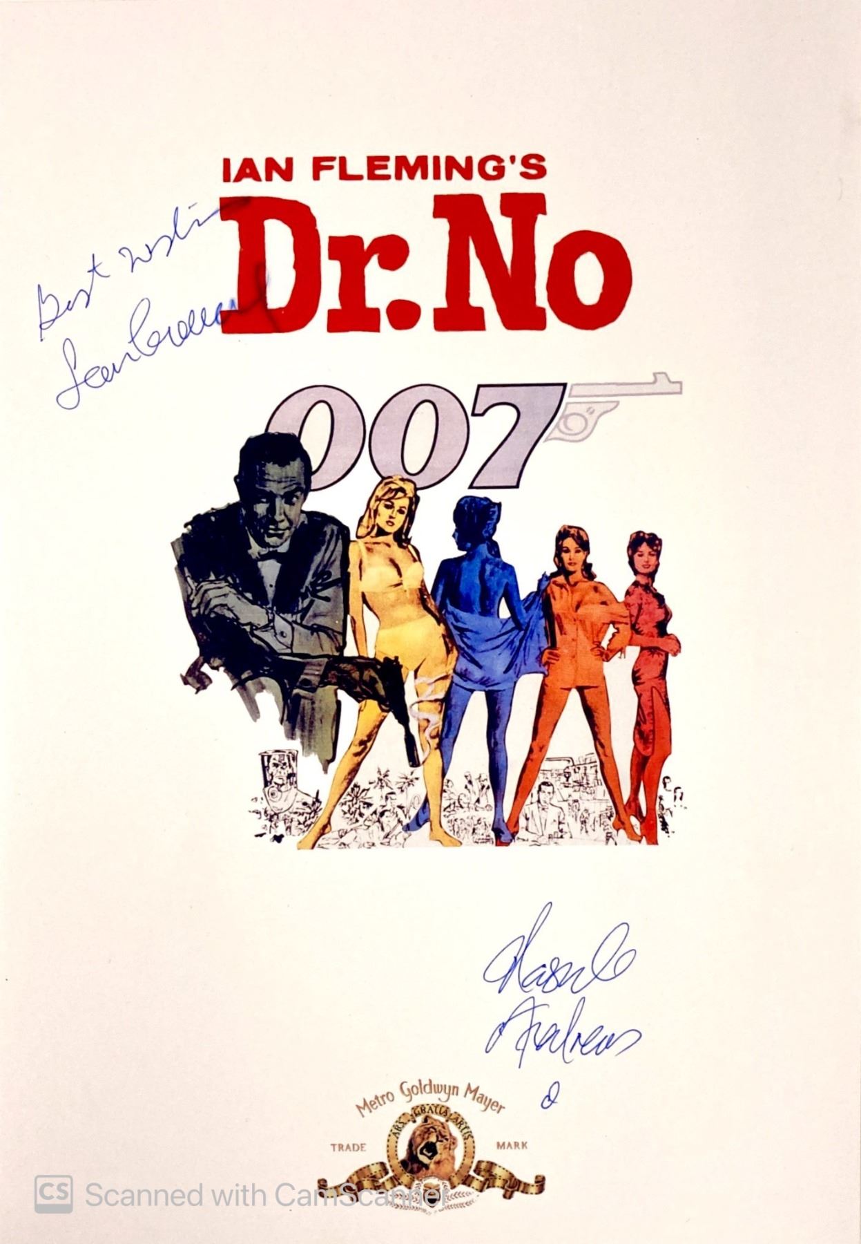 Autograph Signed Script Cover James Bond Dr No