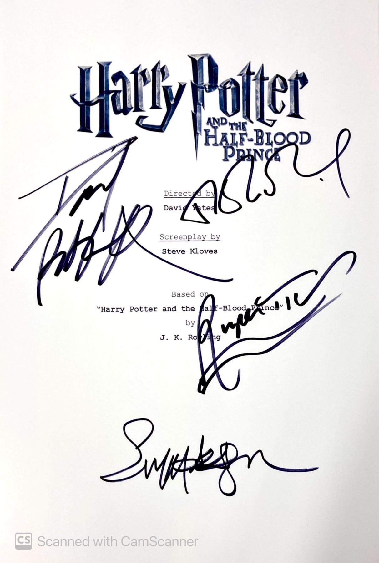Autograph Signed Script Cover Harry Potter and the Half Blood Prince