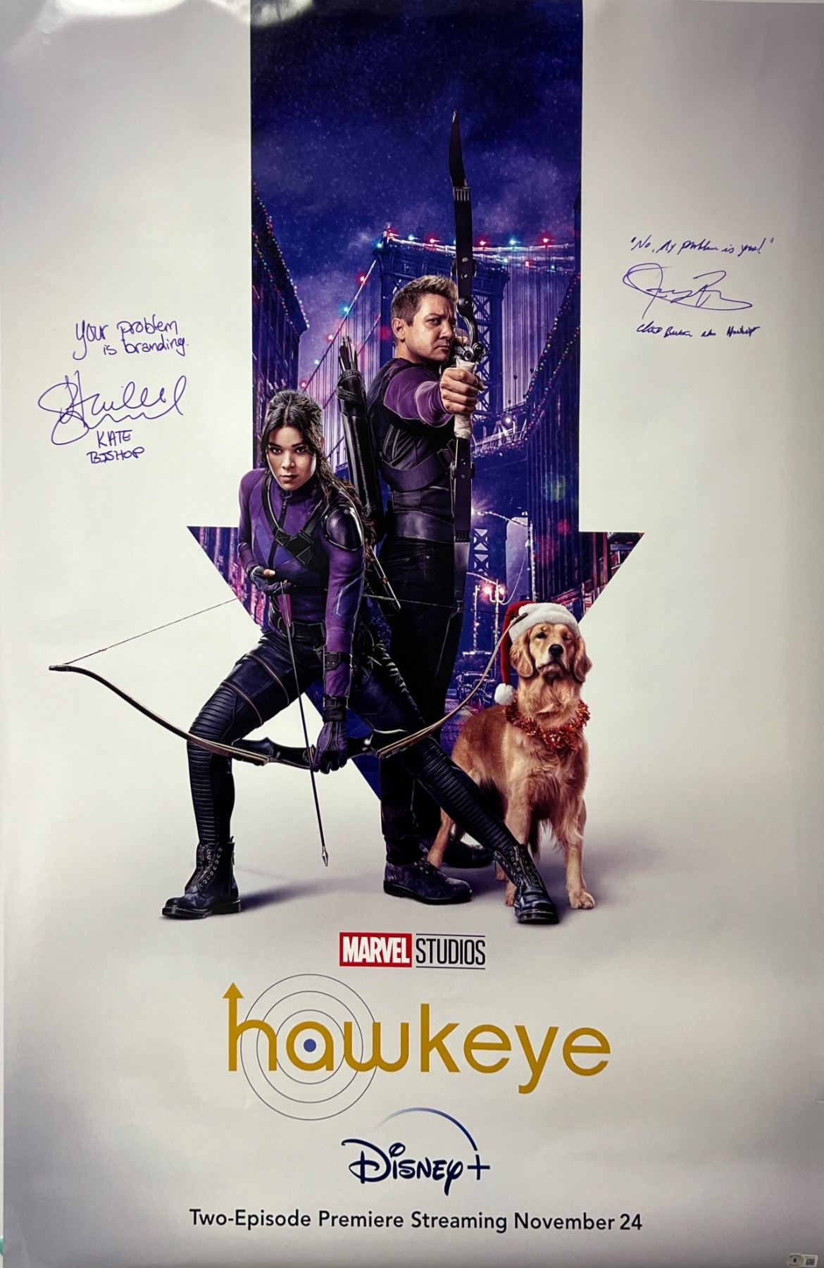 Signed Hawkeye Poster Beckett