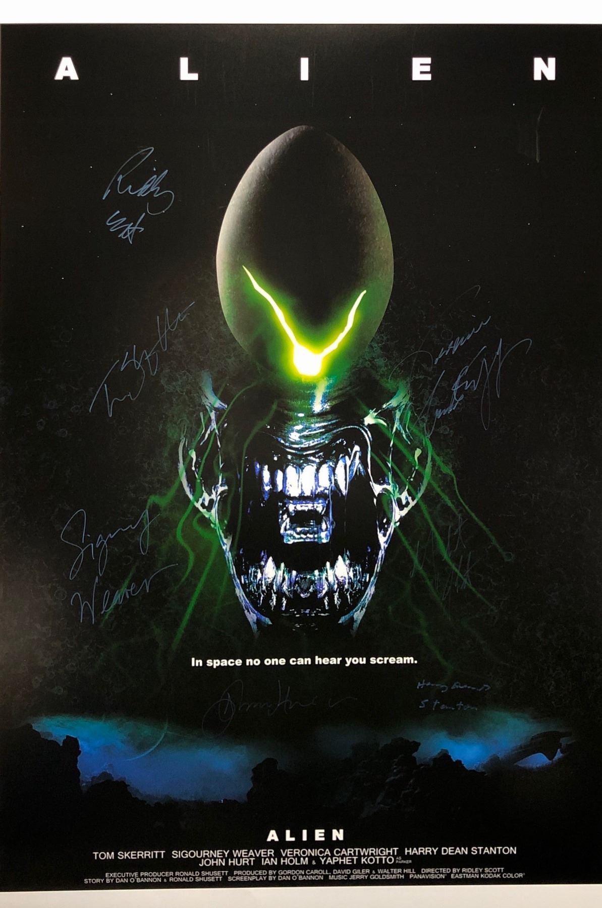 Alien Poster Sigourney Weaver Tom Skerritt Autographed Signed