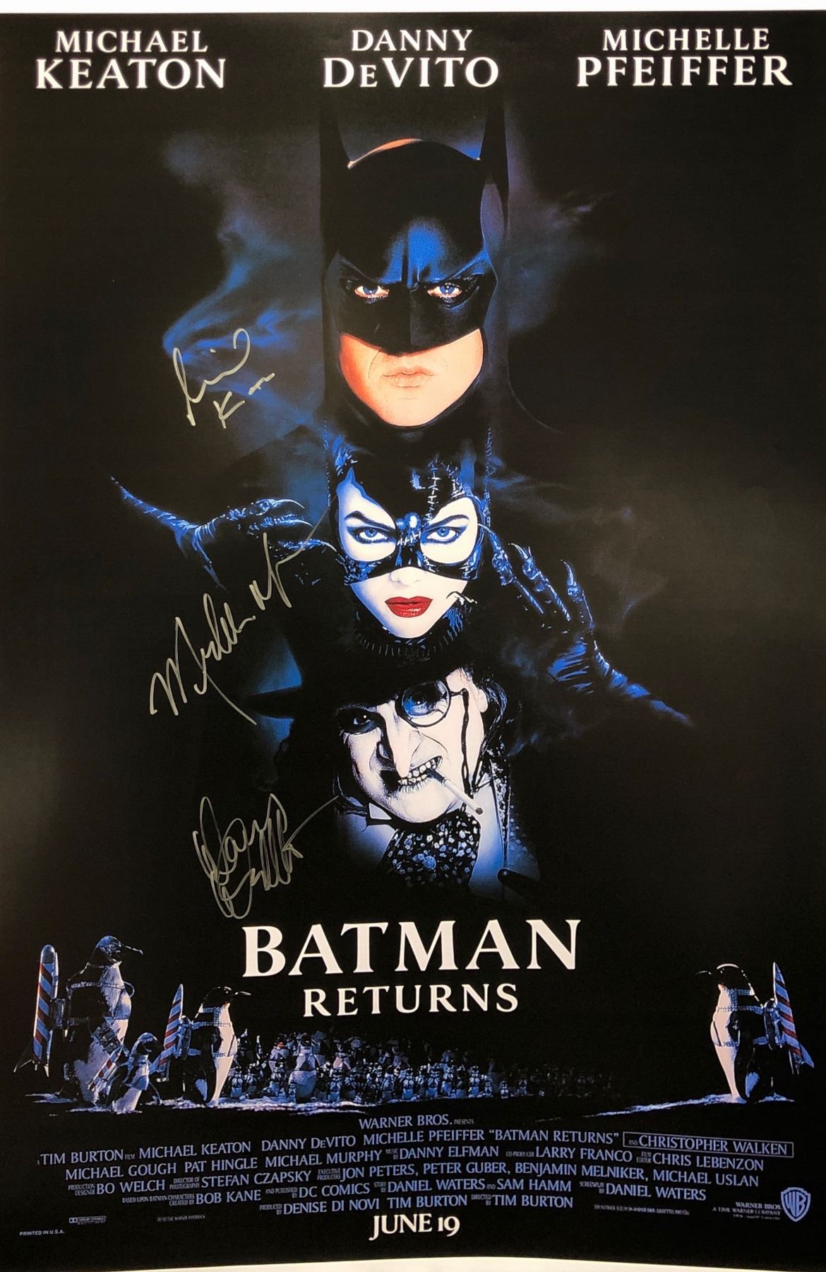 Batman Returns Poster Michael Keaton Danny DeVito Michelle Pfeiffer ...