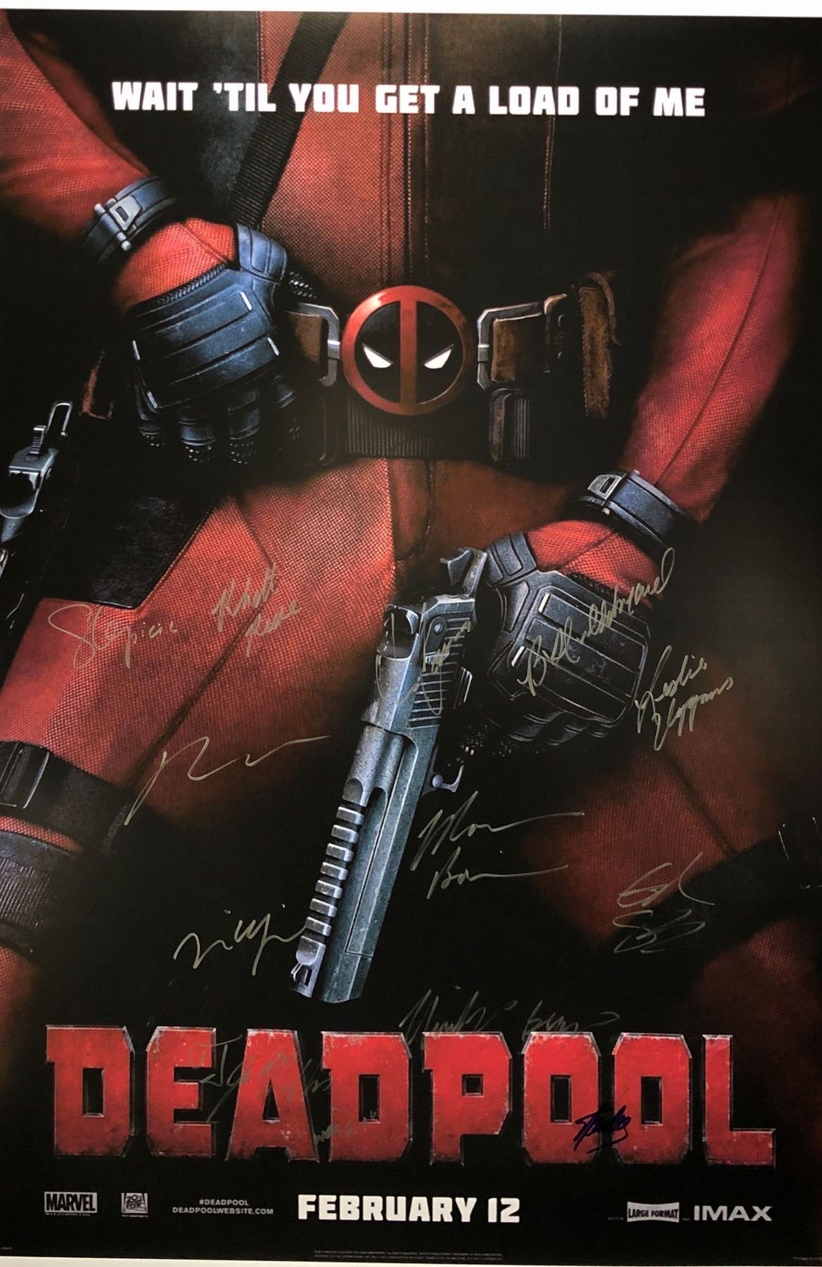 Deadpool Poster Ryan Reynolds Stan Lee Autographed Signed