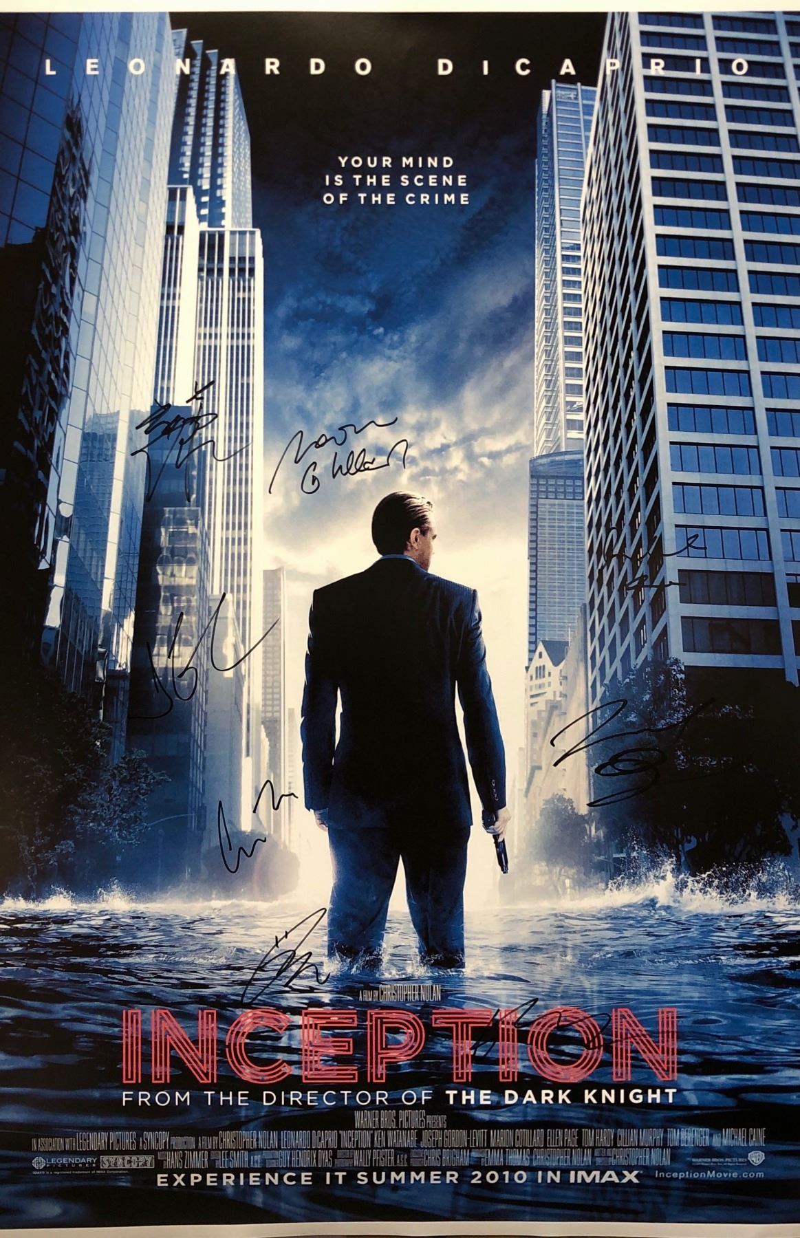 Inception Poster Leonardo DiCaprio Tom Hardy Autographed Signed