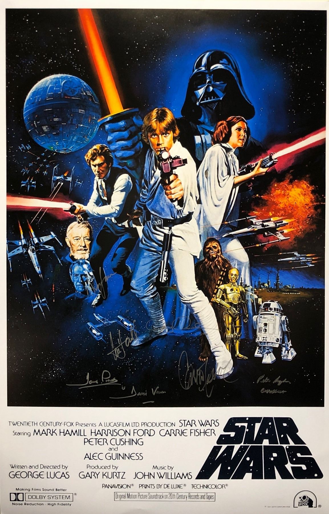 Star Wars New Hope Poster Mark Hamill Harrison Ford Carrie Fisher ...