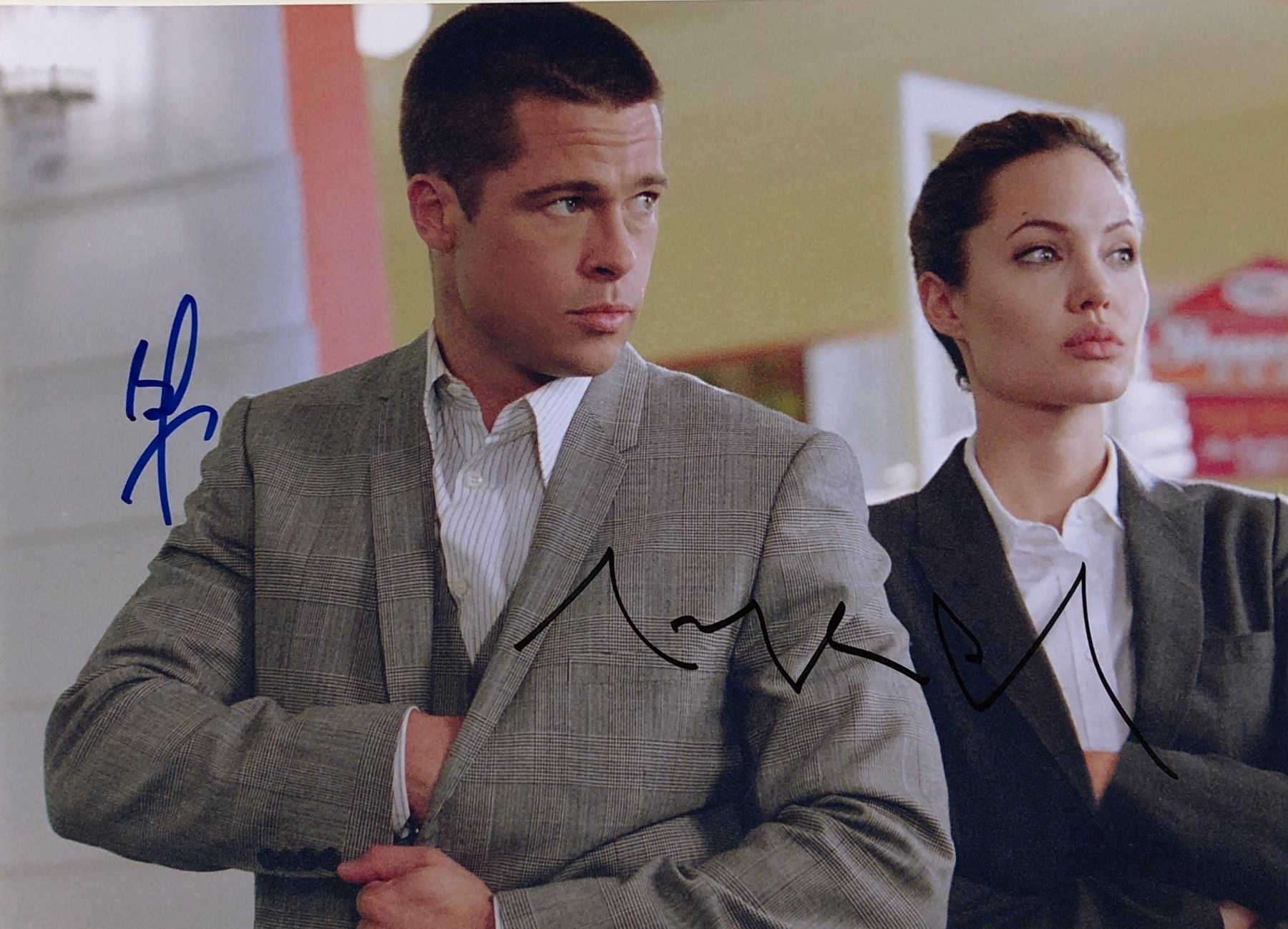 Mr n Mrs Smith Angelina Jolie Brad Pitt Photo Autographed Signed