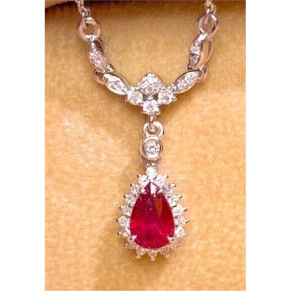 0.44ct Pigeon Blood Ruby Necklace 18k gold