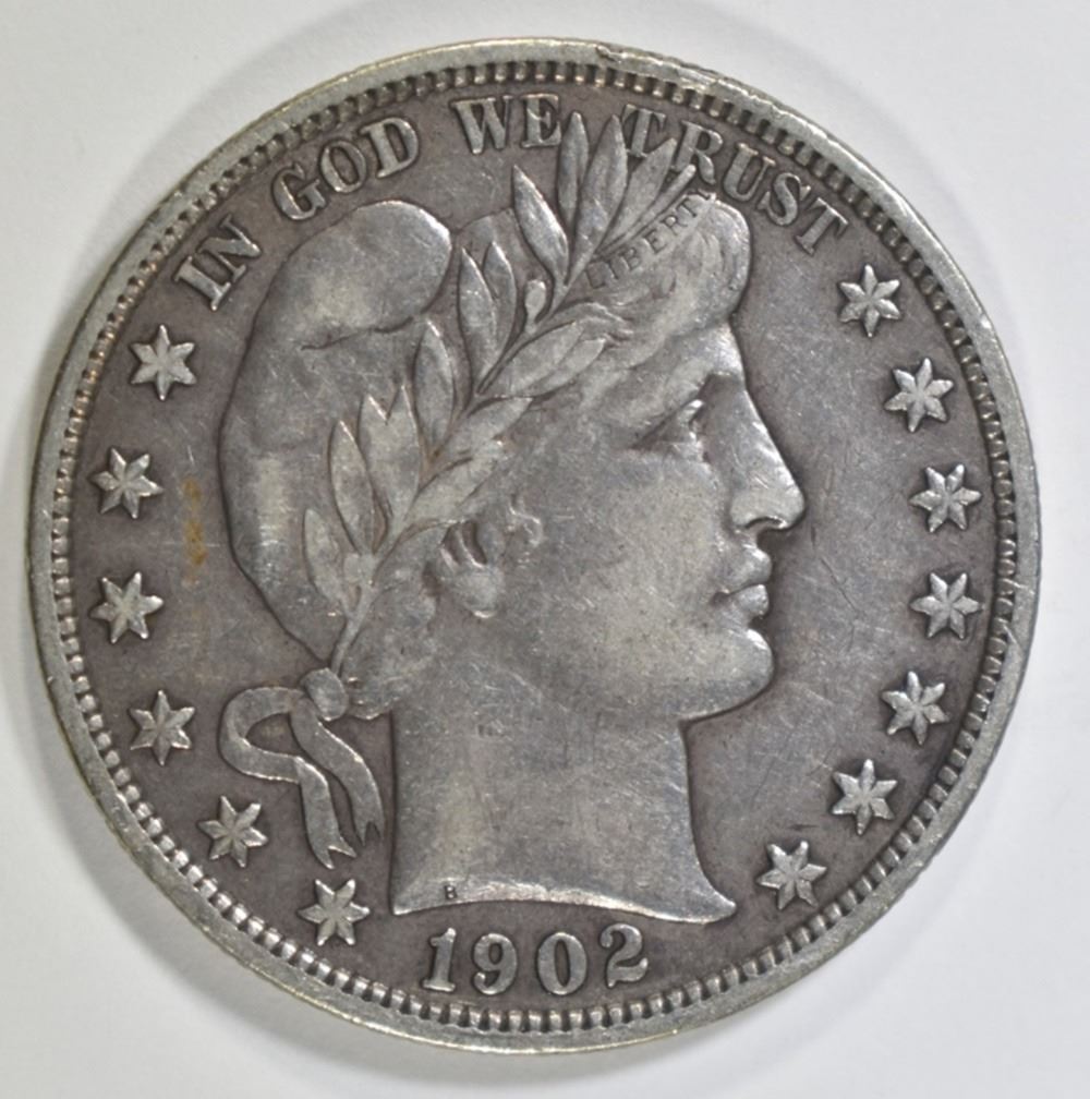 1902 BARBER HALF DOLLAR XF