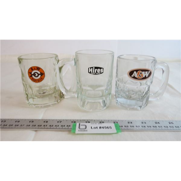 3 Root Beer Glass Mugs Bodnarus Auctioneering