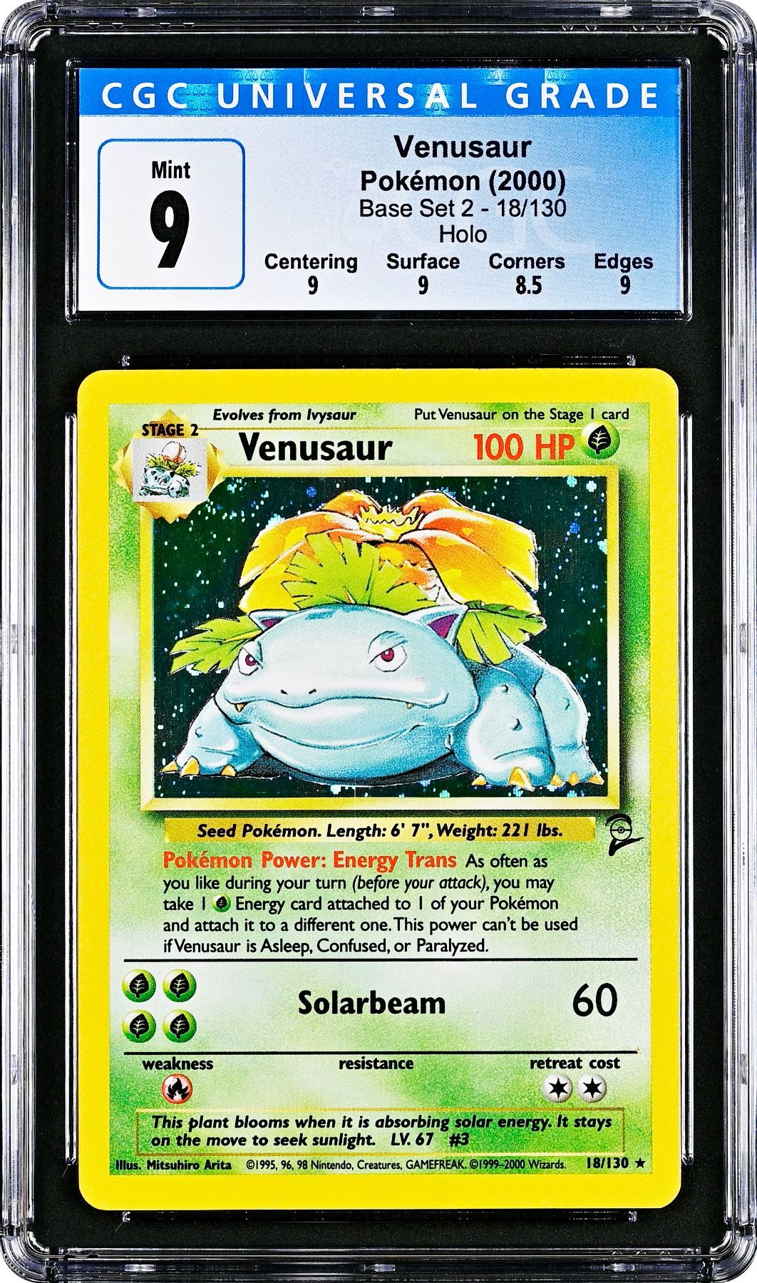Pokemon: 2000 Venusaur Base Set 2 Holo (CGC 9) RARE!
