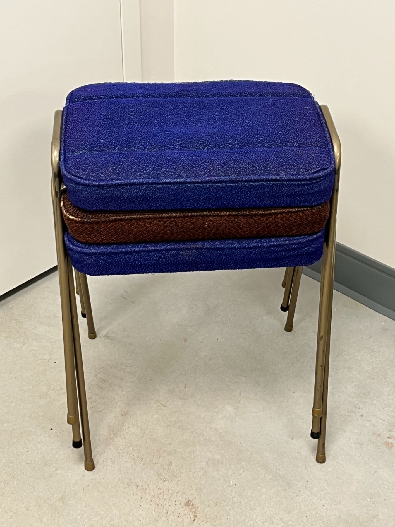 3 Vintage Metal Stacking Stools