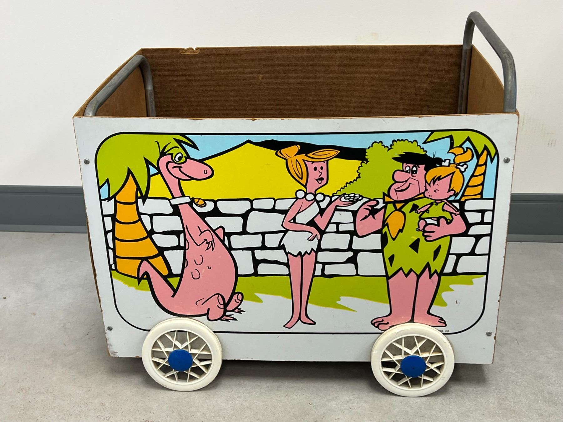 Vintage Flintstone Toy Cart Box The Flintstones (approx: 24x18" & 21"T)