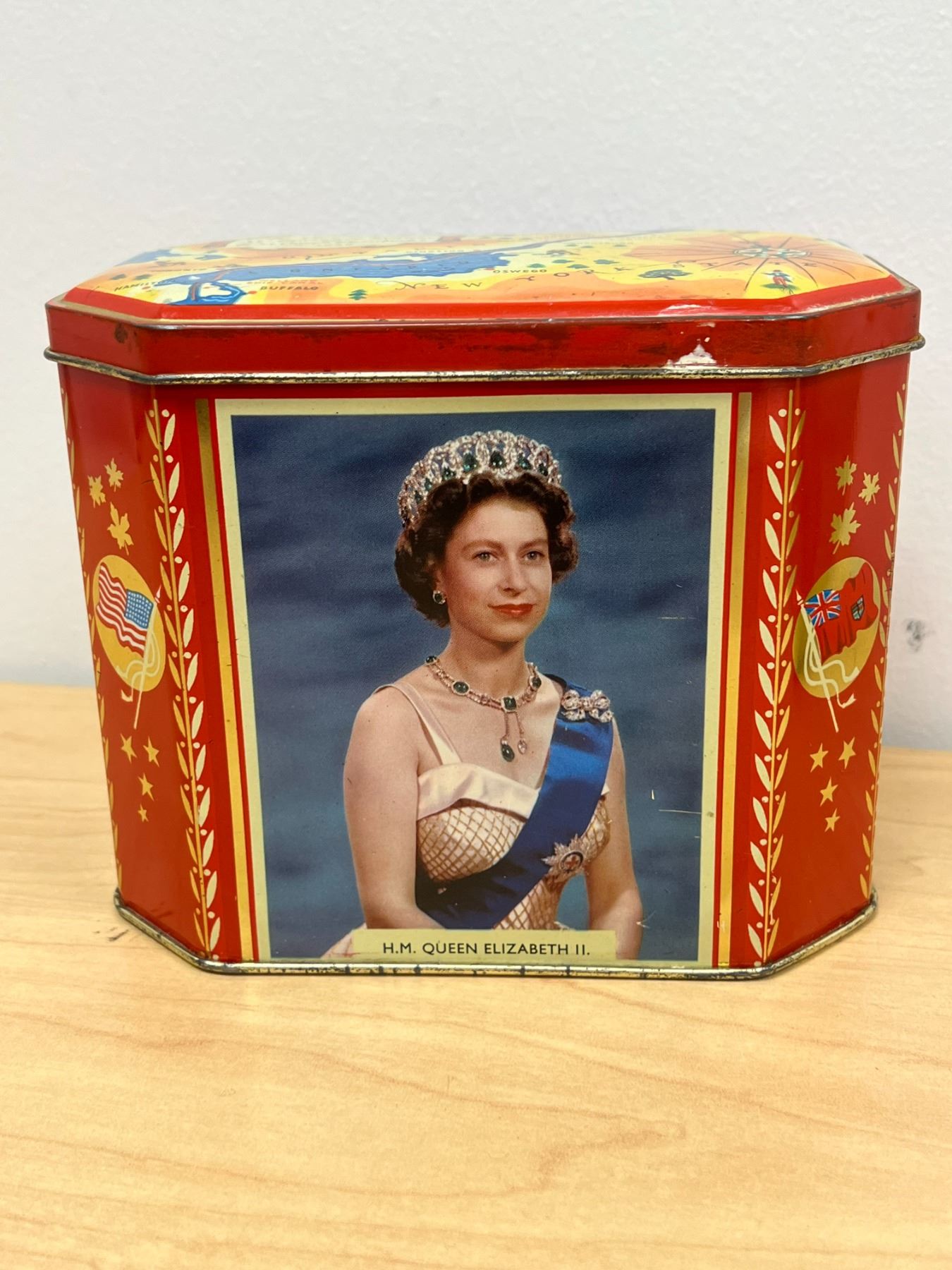 2 Vintage Queen Elizabeth Collector Cookie / Candy Tins