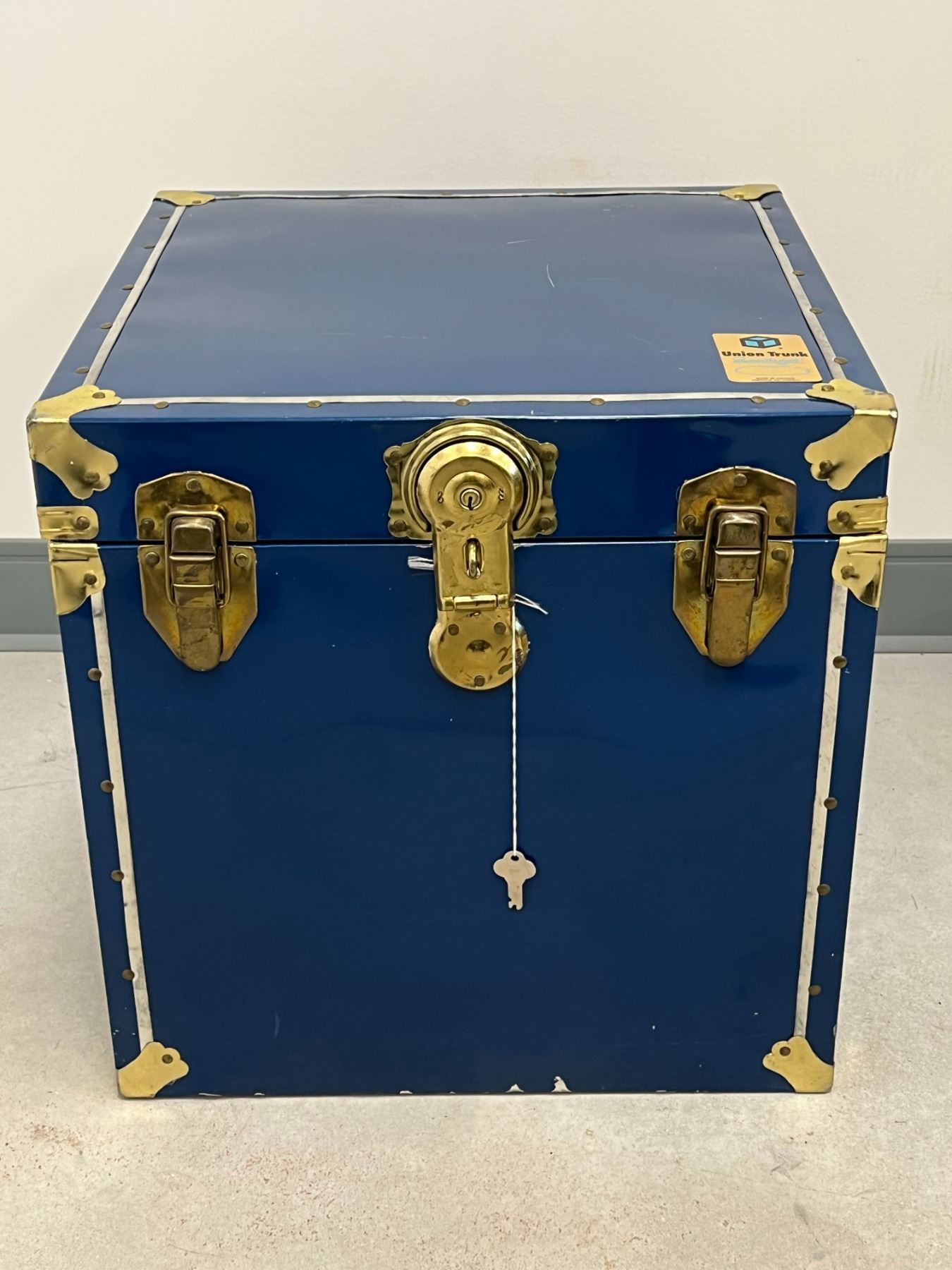 Vintage Metal Union Trunk - Very nice w/key (approx 18x18x18")