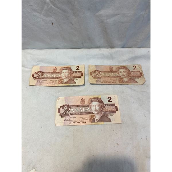 $2 Canadian bills 1986