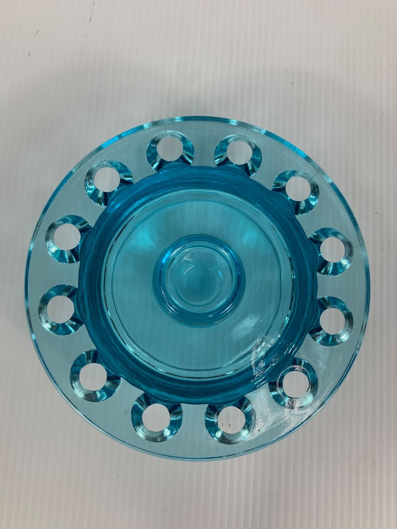 Art Deco Josef Inwald- Blue Glass Flower Frog.