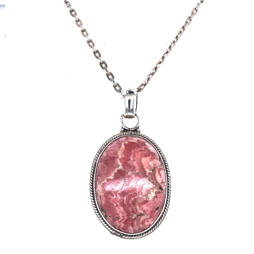 Navajo Large Pink Jasper Pendant