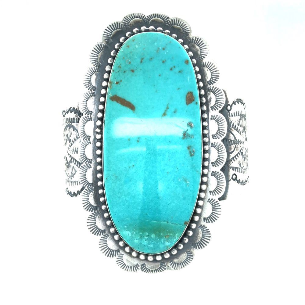 Navajo Boyd Ashley Rare Large Carlin Turquoise Cuff