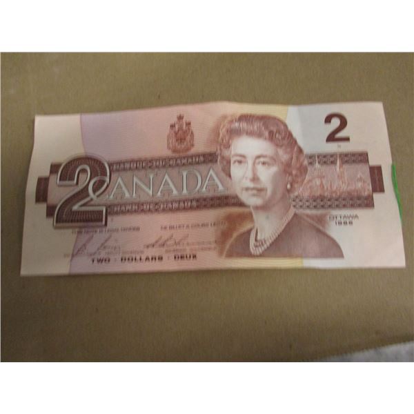 1986 CANADA $2 BILL