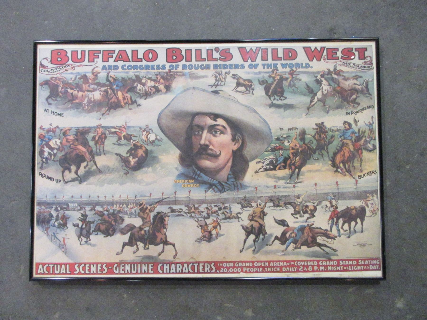 Original Buffalo Bills Wild West Show Poster- 32" X 22"