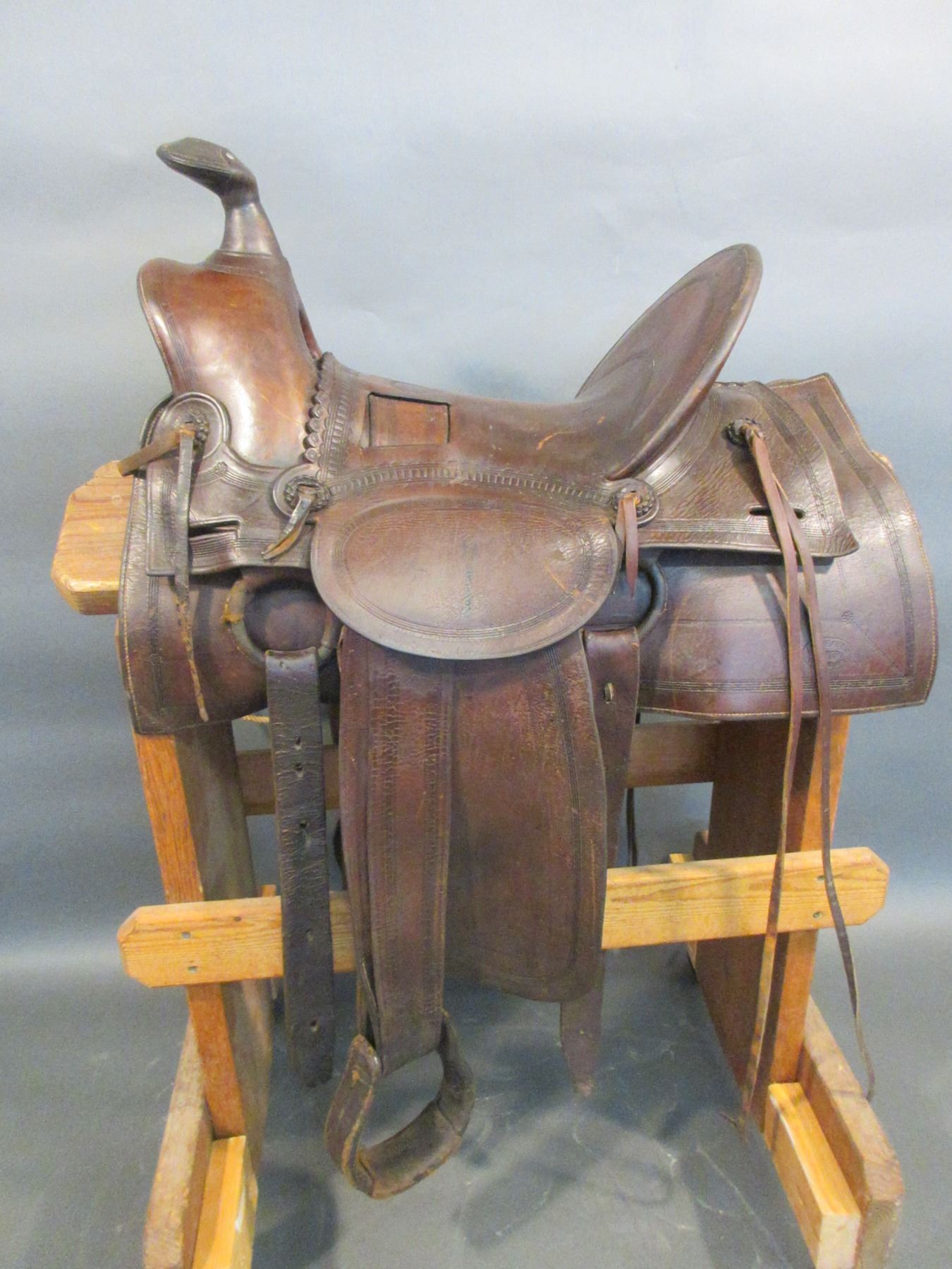 Marked FA Meanea Maker Cheyenne WYO Loop Seat Slick Fork Saddle- 16 ...